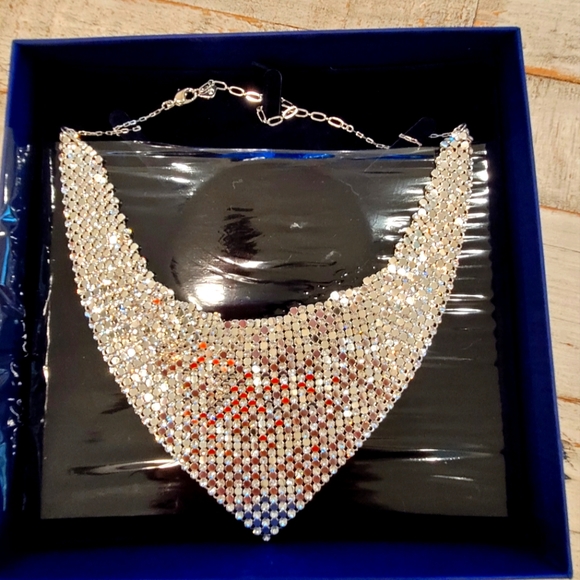 Swarovski | Jewelry | Swarovski Fit Mesh Bib Necklace | Poshmark